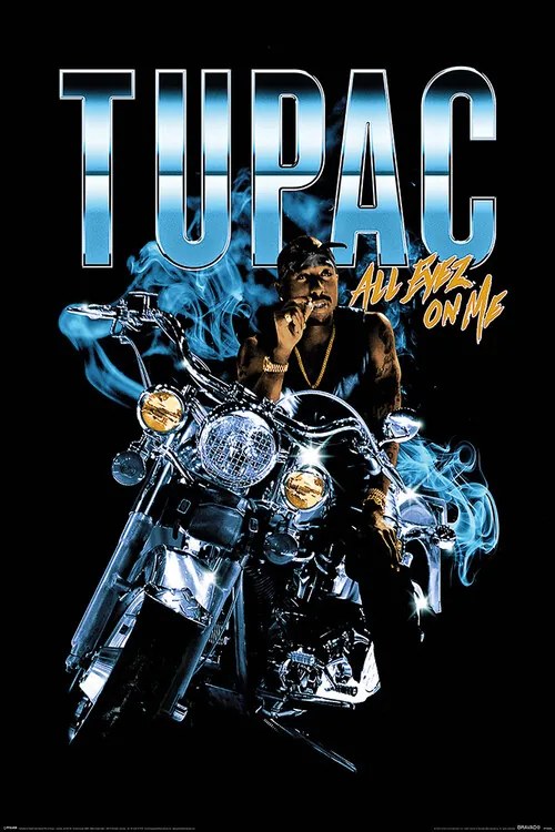 Plakát, Obraz - Tupac Shakur - All Eyez Motorcycle, (61 x 91.5 cm)