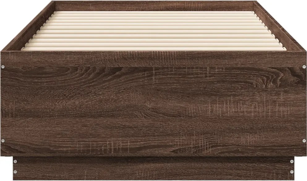 Rám postele s LED osvětlením hnědý dub 90 x 190 cm kompozit 3209666