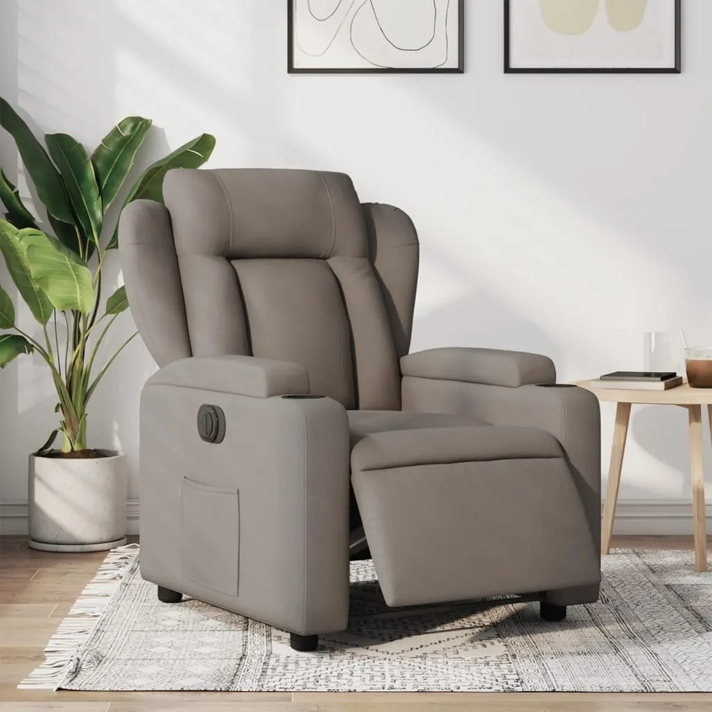 Elektrické polohovací křeslo taupe textil 3204466