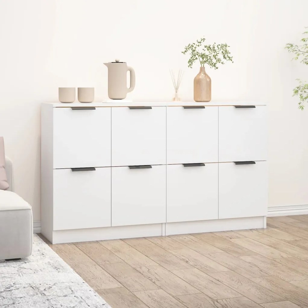 Příborníky 2 ks bílé 60 x 30 x 70 cm kompozitní dřevo 3115804