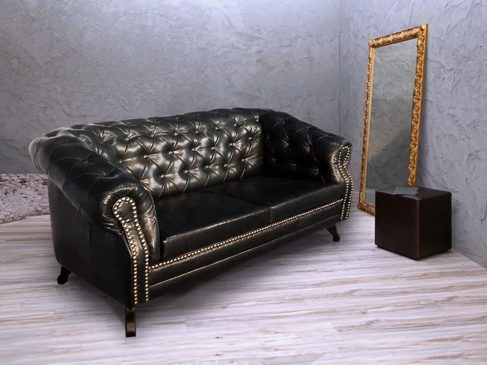 Askont Pohovka Chesterfield Bristol 2M Antik Black