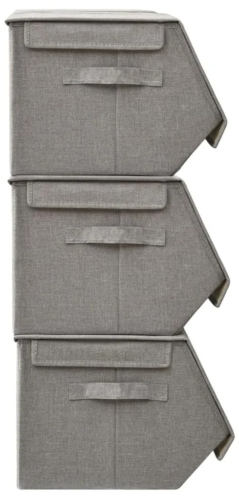 vidaXL Stohovatelné úložné boxy 4dílná sada textil šedé