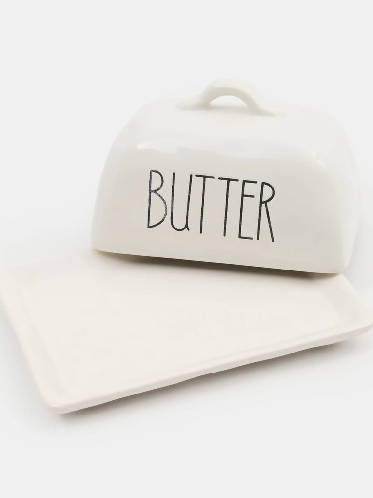 Sinsay - Keramická máslenka s nápisem Butter - bílá