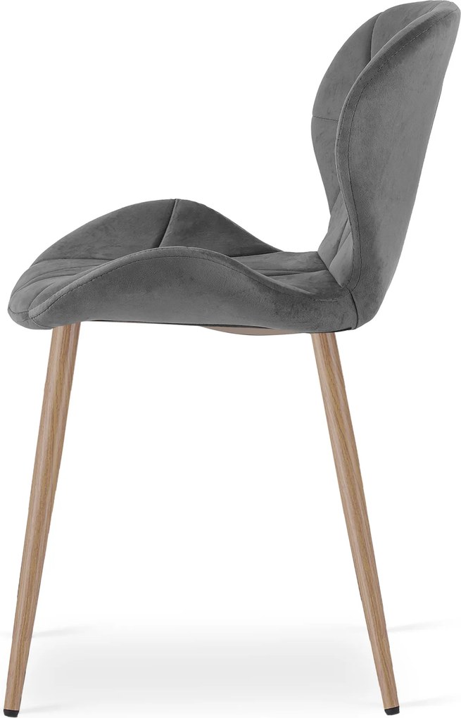 Jídelní židle MANGO VELVET, tmavě šedá