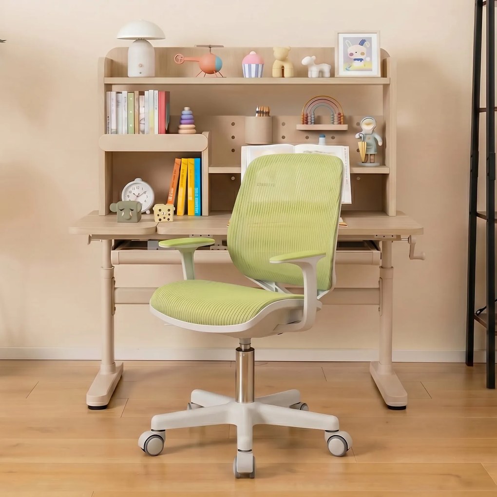 Costway Výškově nastavitelná dětská otočná židle s brzdou, ergonomická psací