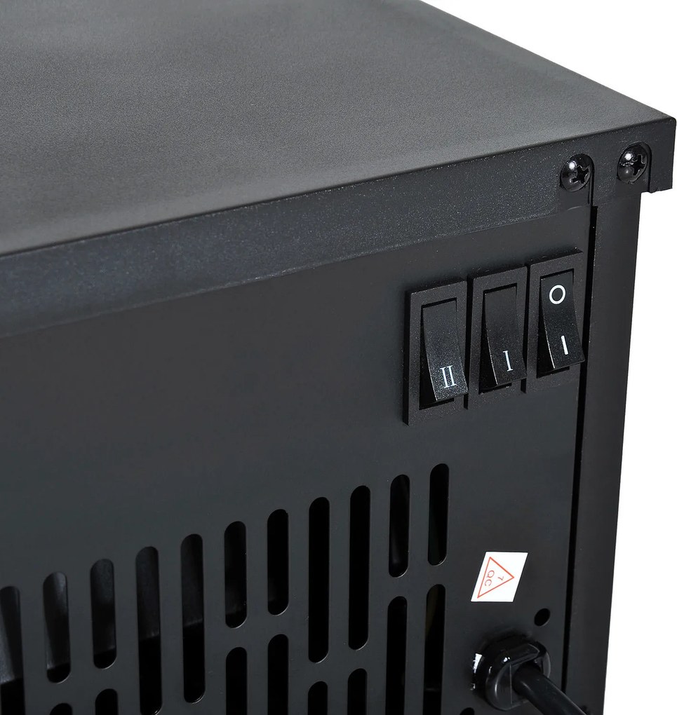 HOMCOM elektrický krb elektrická kamna stojící krb s efektem plamene 6001200W kov černý 34x17x31 cm pro příjemné večery |