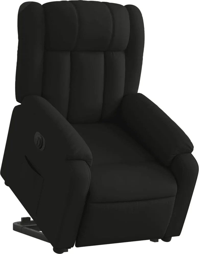 Elektrické zvedací polohovací křeslo černé textil 3205342