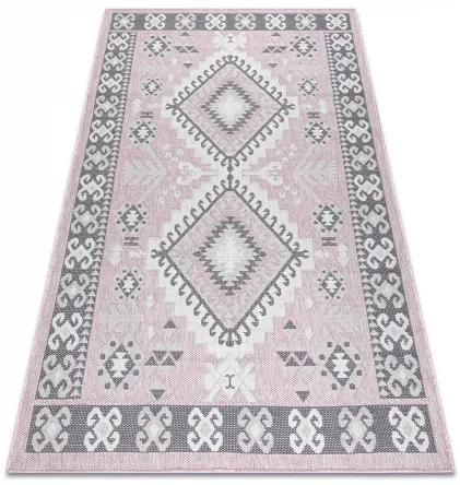Dywany Luszczow Kusový koberec SISAL SION aztécký 3007 růžový / ecru Rozměr koberce: 140 x 190 cm