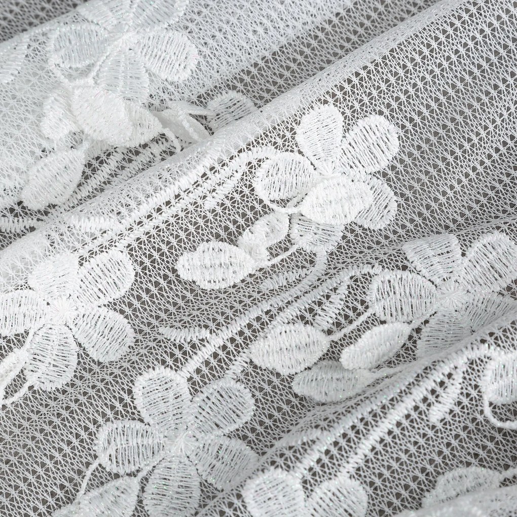 ZÁCLONA NA KROUŽCÍCH SADIE 300X150 CM BÍLÁ