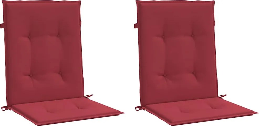 Podušky na židli nízké opěradlo 2 ks vínové 100x50x3 cm oxford 314140