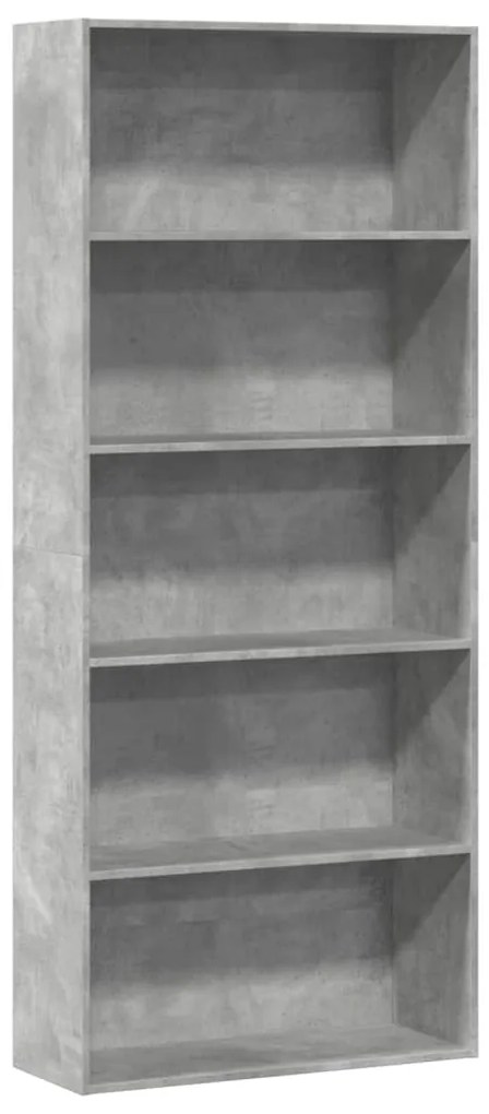 Knihovna betonově šedá 80 x 30 x 189 cm kompozitní dřevo 3314672