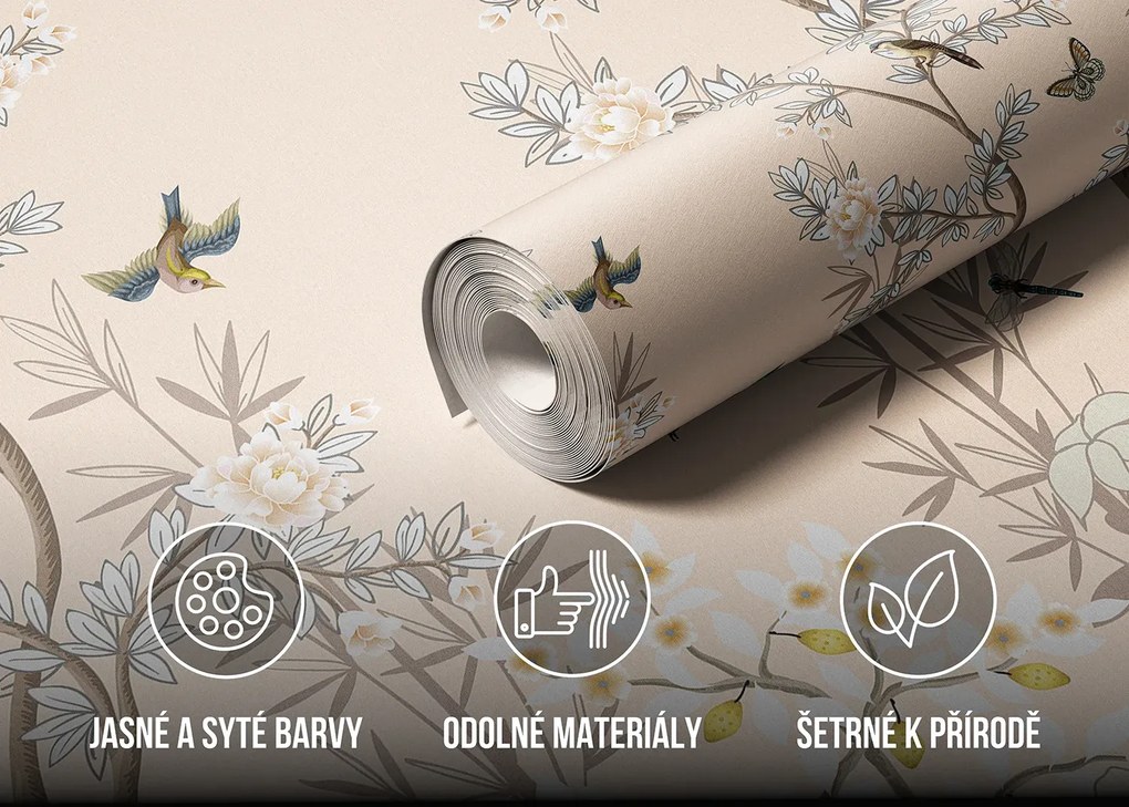 Fototapeta na míru Ptáci Ve Stylu Chinoiserie | Vliesová fototapeta na zed' | DFT5P 352365