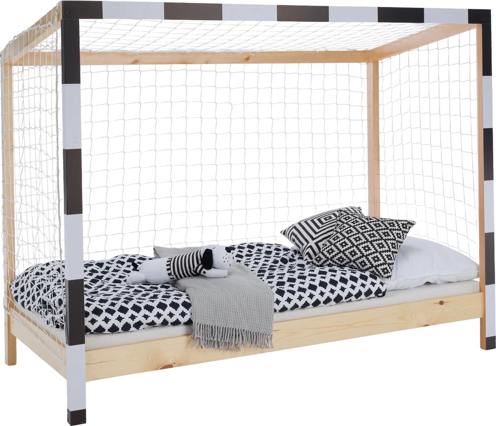 Montessori postel, přírodní/bílá/černá, 90x200, FUTAL