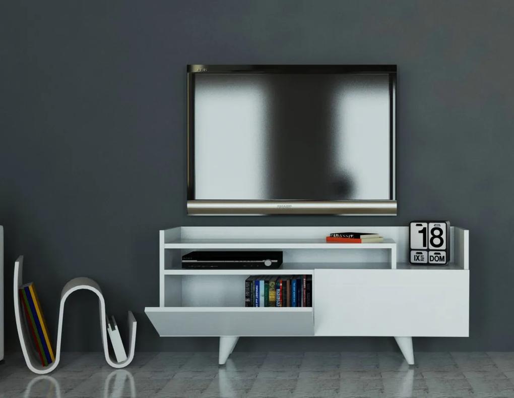 TV stolek TROYA 120 cm bílý