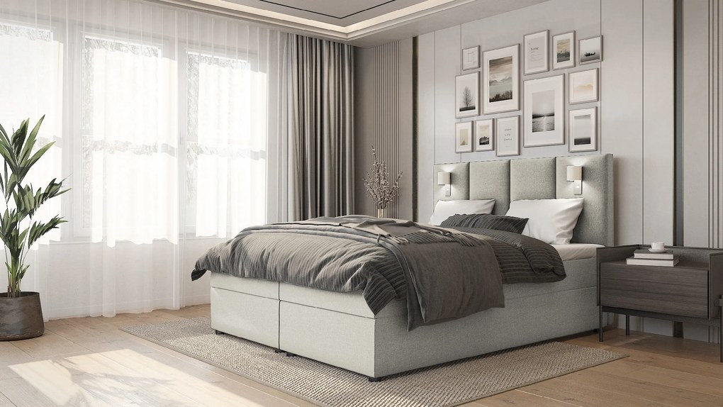 SFAB Kontinentální čalouněná postel PARMA (140x200 cm) Barva látky: Zelená (Inari 34)
