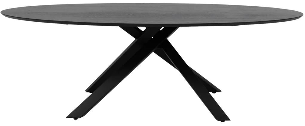 OnaDnes -20% Černý dřevěný oválný jídelní stůl Tenzo Cox 240 x 120 cm