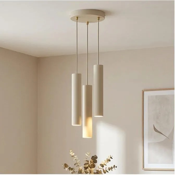 Brilagi - Lustr na lanku TUBE 3xGU10/15W/230V béžová/zlatá