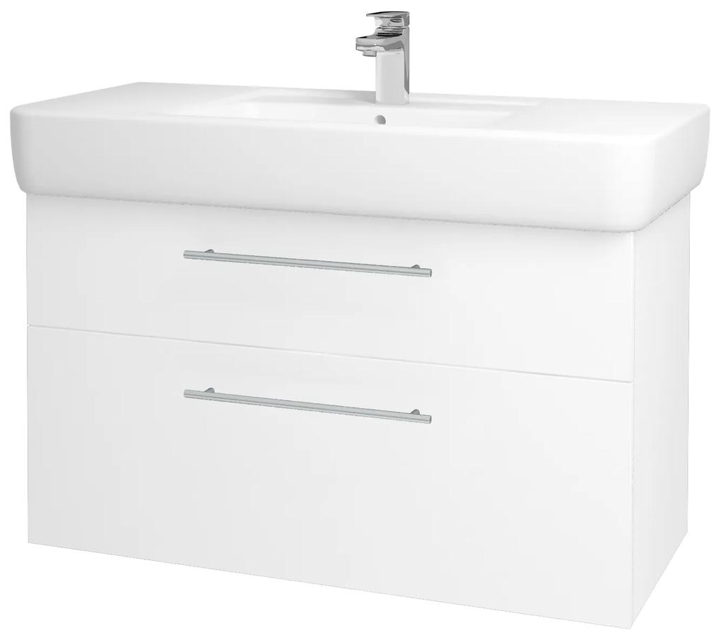 Dřevojas Koupelnová skříň Q MAX SZZ2 100 Varianta: N01 Bílá lesk / Úchytka T02 / N06 Lava