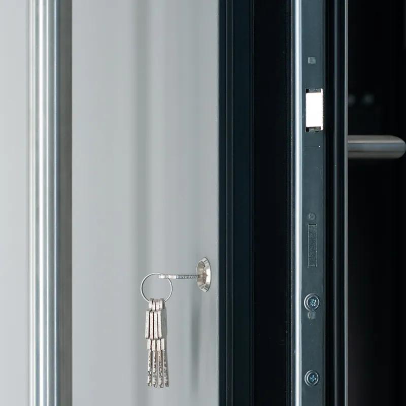Hliníkové vchodové dveře FM Turen Premium P90 M21 BLACKLINE bílá RAL9016 Orientace dveří: Levé, otevírání dovnitř, Standardní rozměr dveří včetně rámu: 100 cm x 200 cm - vnější rozměr rámu