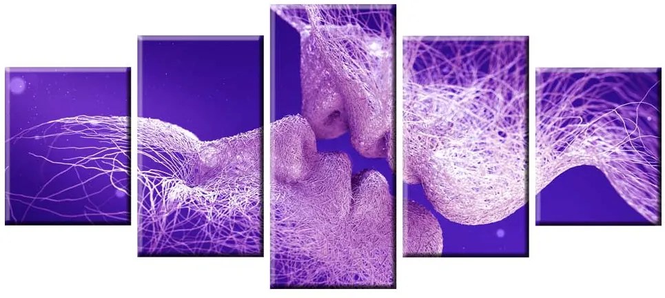 Pětidílný obraz Polibek Purple Velikost (šířka x výška): 200x90 cm