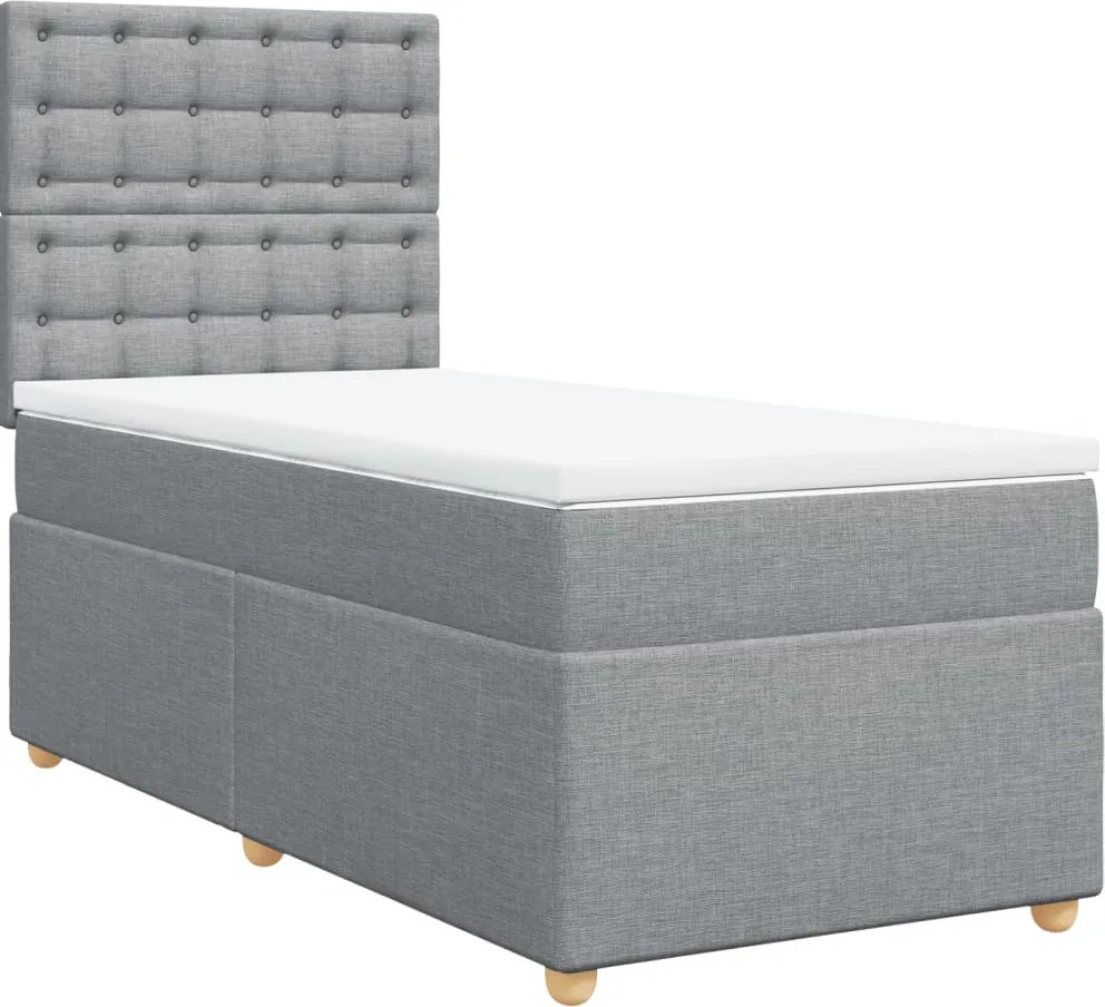 Box spring postel s matrací světle šedá 80 x 200 cm textil 3293421
