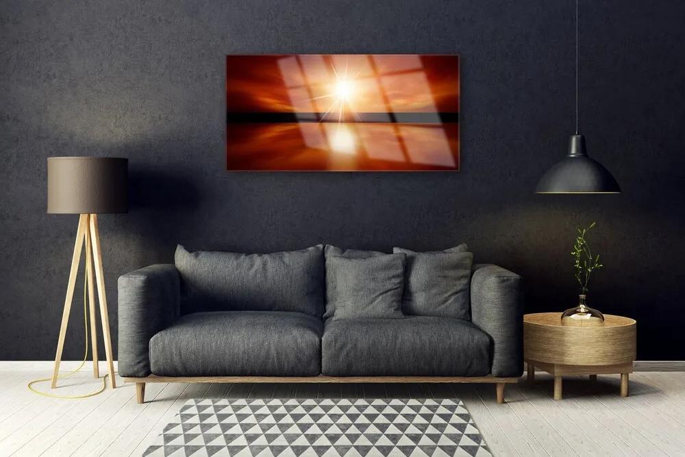 Obraz na skle Slunce Nebe Voda Krajina 120x60 cm