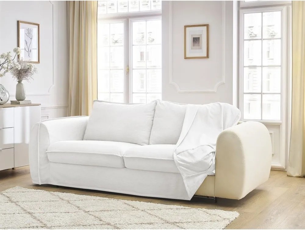 Bílá pohovka na každodenní spaní/rozkládací 236 cm Archimede – Bobochic Paris