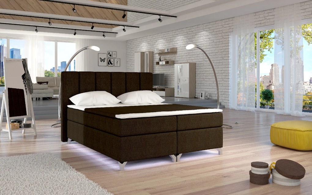 Boxspring Basilio 180x200 s LED podsvícením Materiál / Dekor: Berlin 01