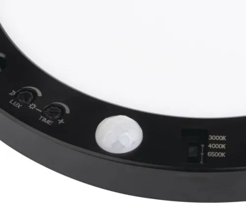 LED svítidlo s čidlem Kanlux ERGA PIR 17W CCT-B černé