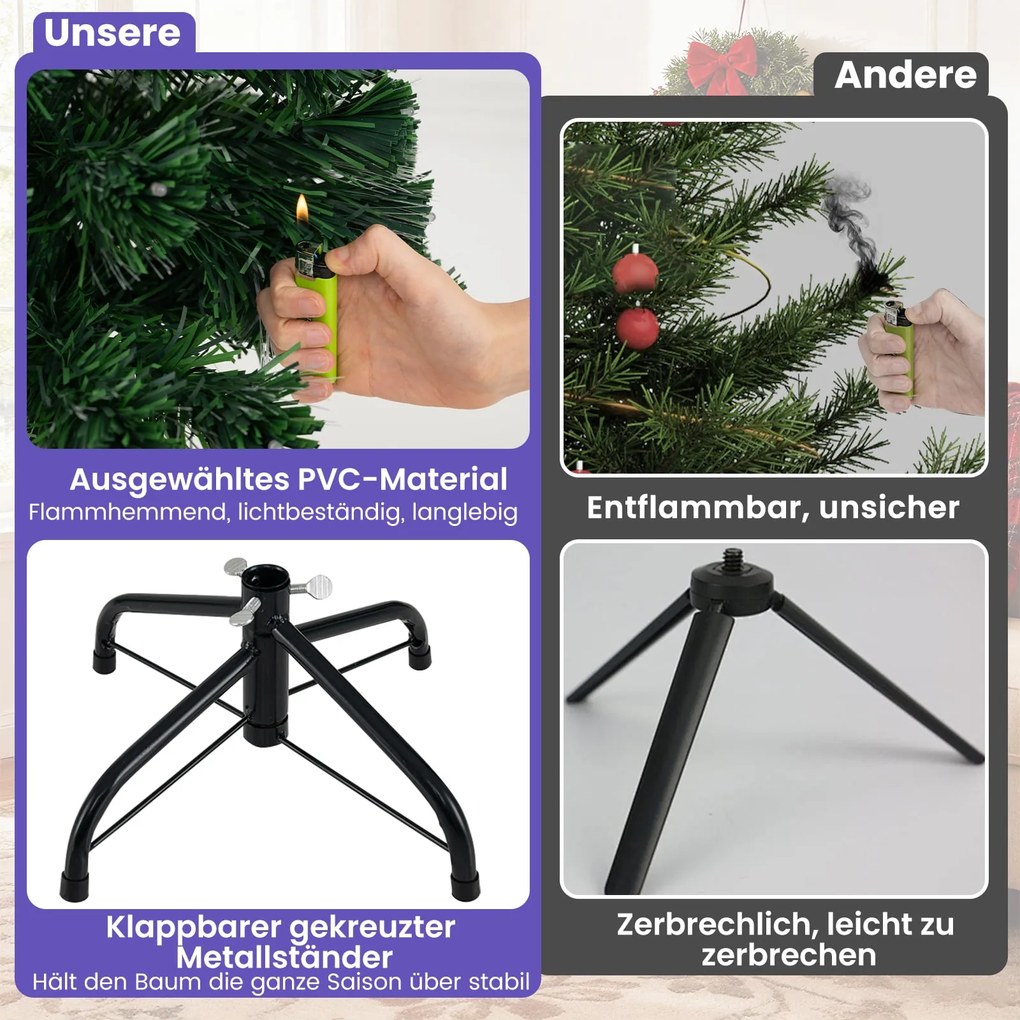 Costway 93 cm Předsvícený umělý vánoční stromeček