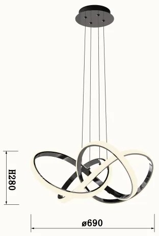 Wofi 6134-105L - LED Stmívatelný lustr na lanku INDIGO LED/50W/230V