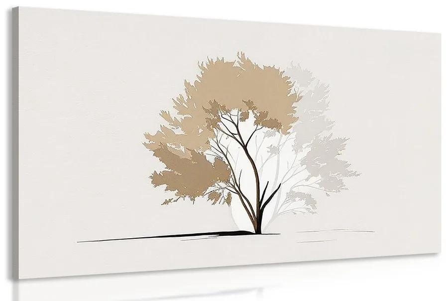Obraz minimalistický strom s listy Varianta: 60x40