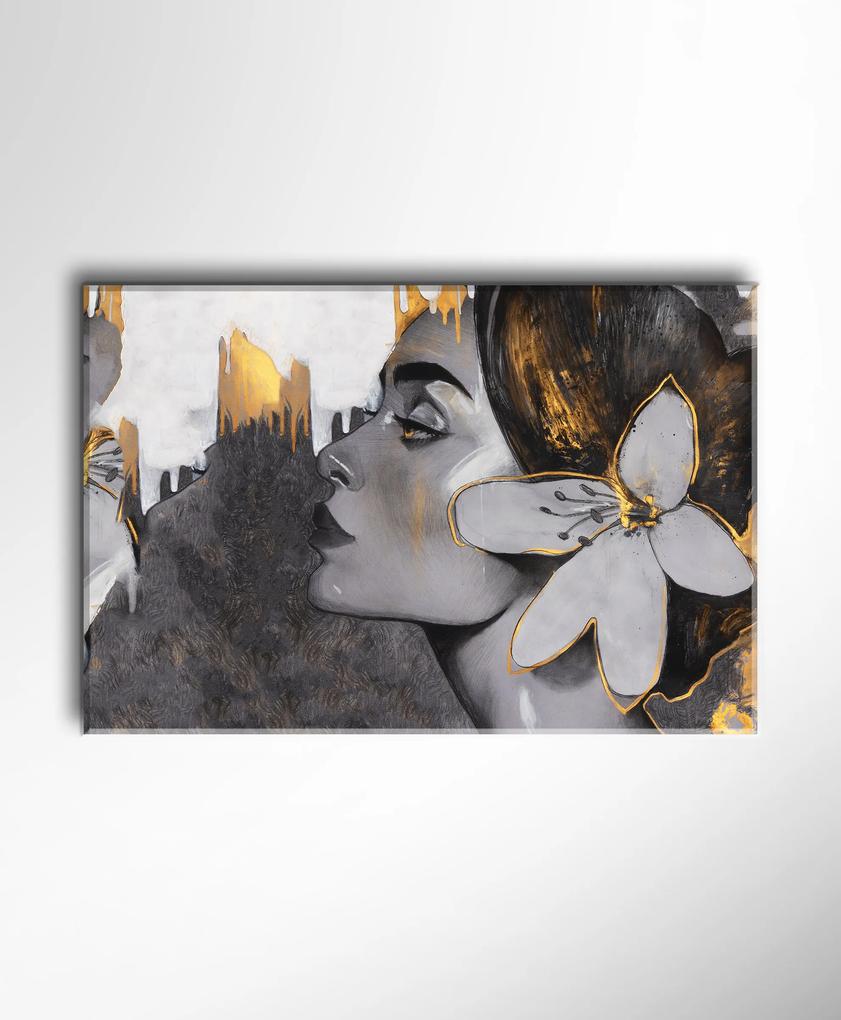 Malvis ® Obraz Malovaný obličej ženy ROZMĚR (šířka x výška): čtyřdílný čtverec 80x80 cm