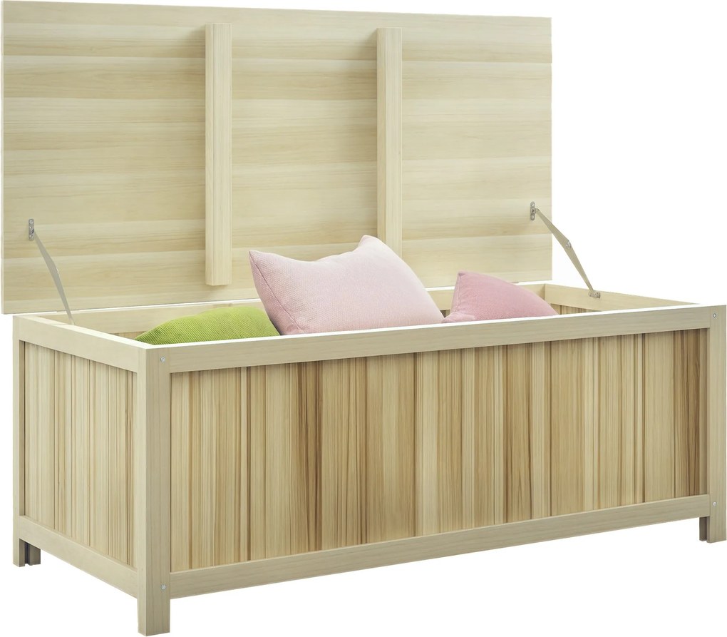 Outsunny Zahradní úložný box z dřeva s hydraulickými vzpěrami - 172L - 120L x 55W x 45H cm