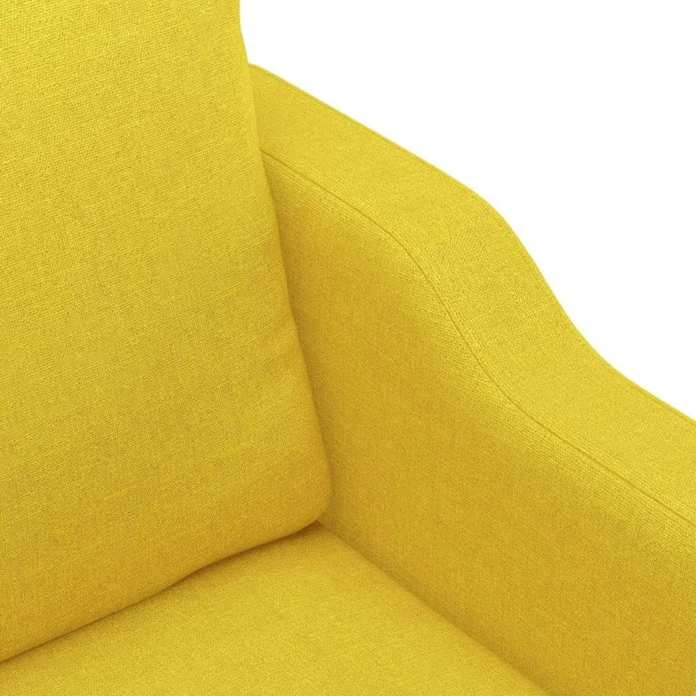 Petromila 3místná pohovka světle žlutá 180 cm textil
