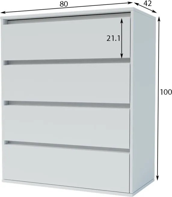Komoda se 4 zásuvkami Idea K 80 cm Nymphaea alba