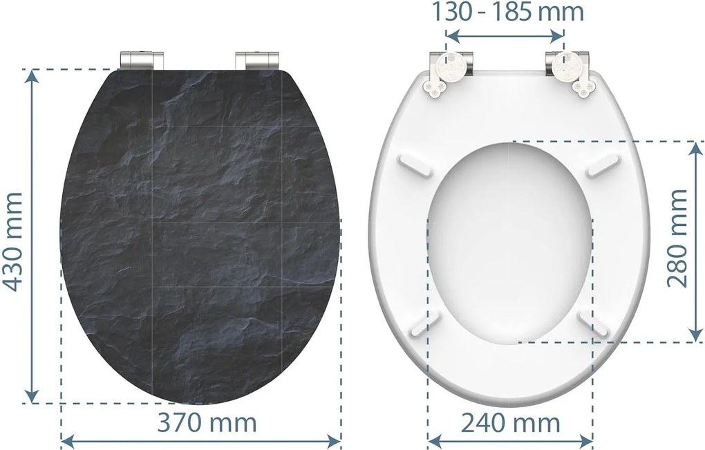 Eisl Sanitär WC prkénko MDF Soft Close Black Stone High Gloss 80535