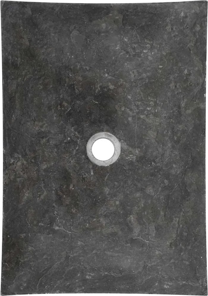 Umyvadlo 50 x 35 x 12 cm mramor černé 142764