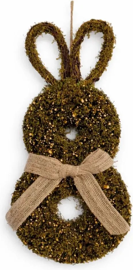 Velikonoční dekorace zajíc k zavěšení, 40 cm, proutí, IP44 venkovní