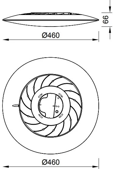 Mantra Slim, bílé stropní svítidlo LED 50W 3000K, průměr 46cm