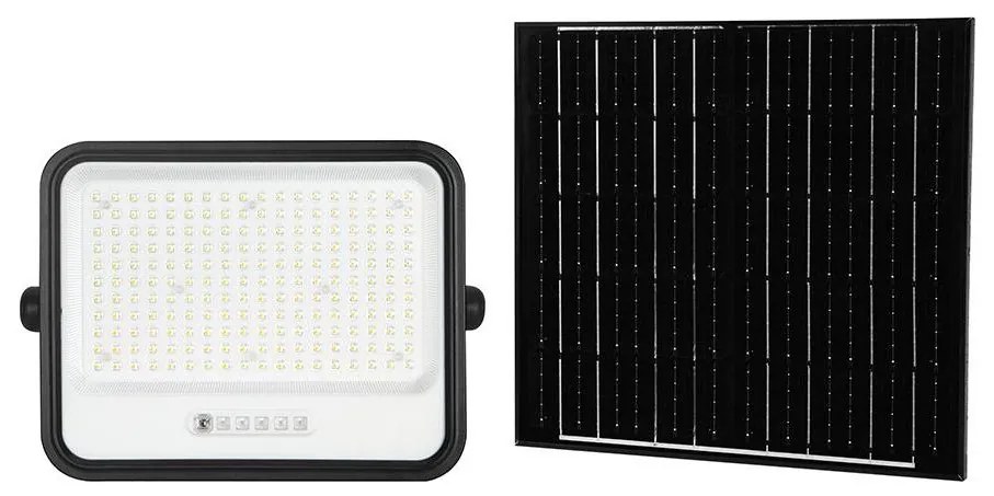 LED Stm. solární reflektor LED/400W/3,2V IP65 20000 mAh černá + dálkové ovládání