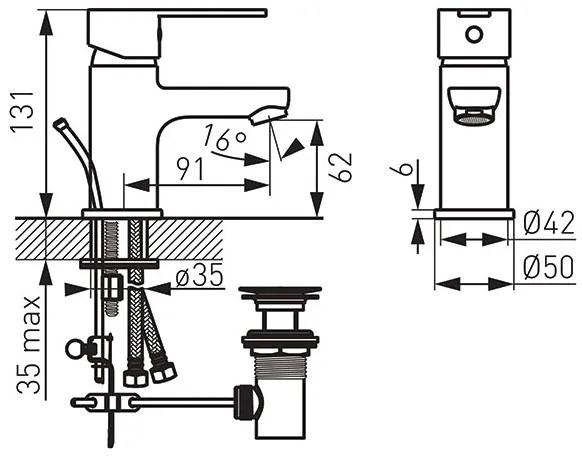 FERRO SAVIO, umyvadlová baterie, Chrom, BSV2