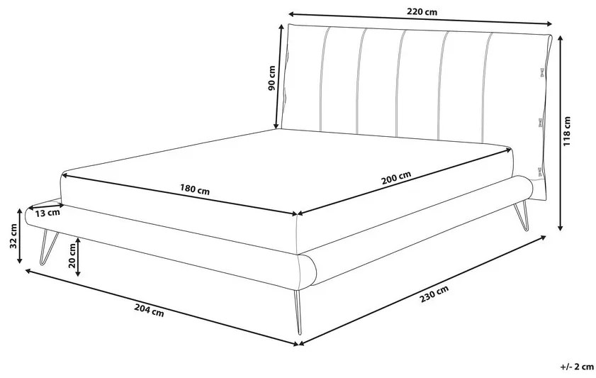 Bíla postel z umělé kůže 180 x 200 cm  BETIN Beliani