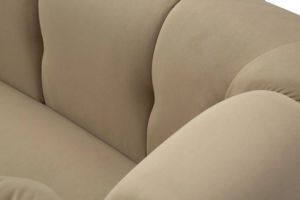 Designové sametové křeslo Alma šedobéžové/zlaté