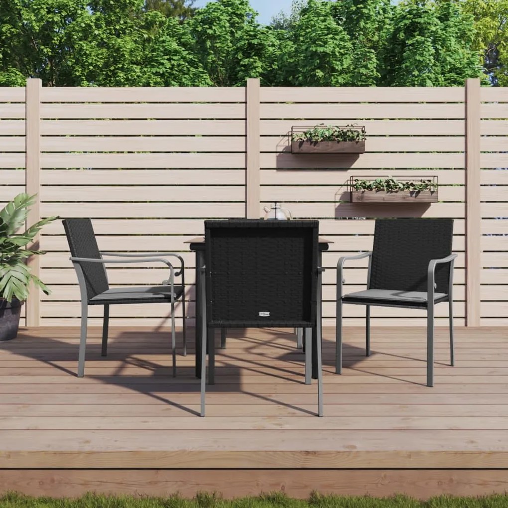 5dílný zahradní jídelní set s poduškami polyratan a ocel 3186956
