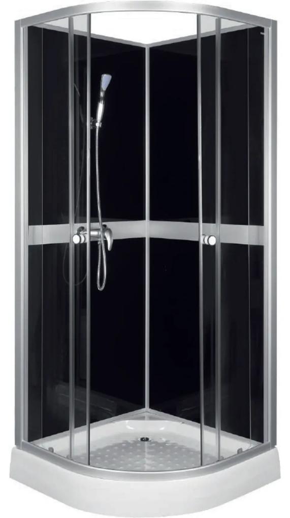Aplomo Classic black sprchový box s baterií Rozměr koutu: 90x90cm