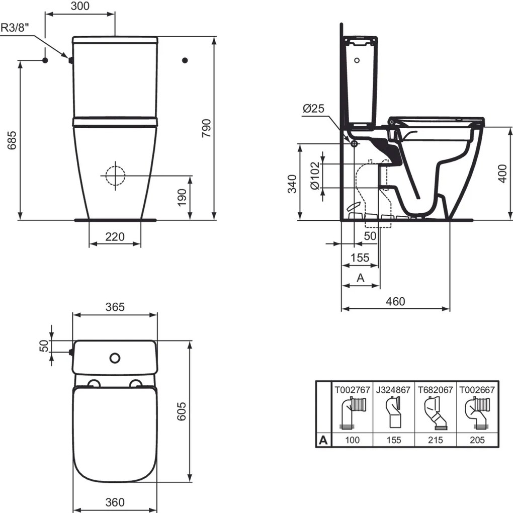 Ideal Standard i.life S - Kombinované WC, RimLS+, bílá T500001