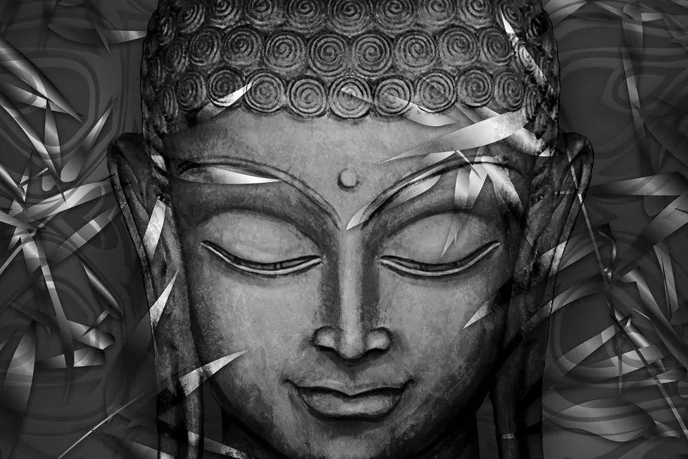 Obraz usmívající se Buddha v černobílém provedení Varianta: 60x40