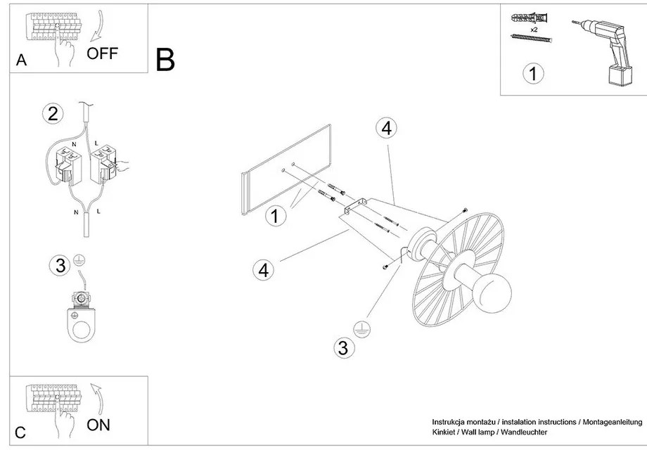 Černé stropní svítidlo ø 30 cm Soho – Sollux