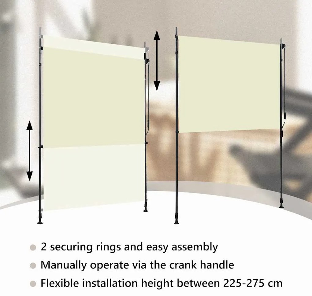 vidaXL Marketos Venkovní roleta 150 x 270 cm krémová